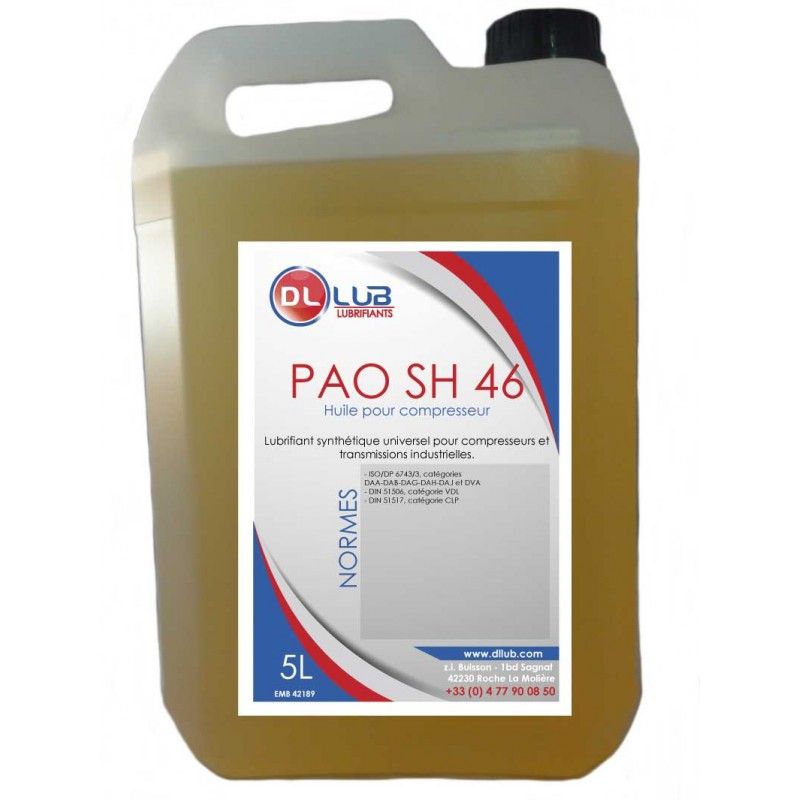 HUILE COMPRESSEUR PAO SH 46 - Huile synthétique compresseur
