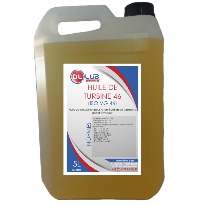 HUILE DE TURBINE 46 (ISO VG 46) : Huile lubrification de turbines