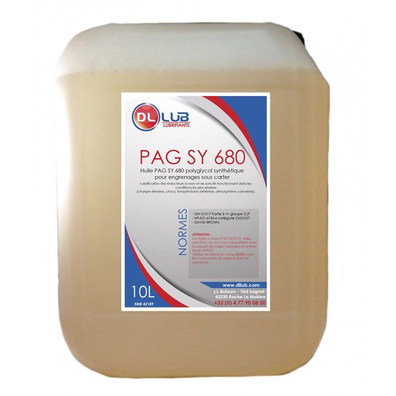 Huile réducteur Polyglycol PAG SY 680, polyglycol : Huile de maintenance
